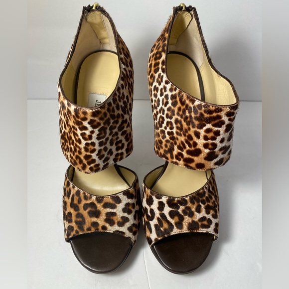 Jimmy Choo | Shoes | Jimmy Choo Open Toe Pony Hair Pumps Heels Leopard ...